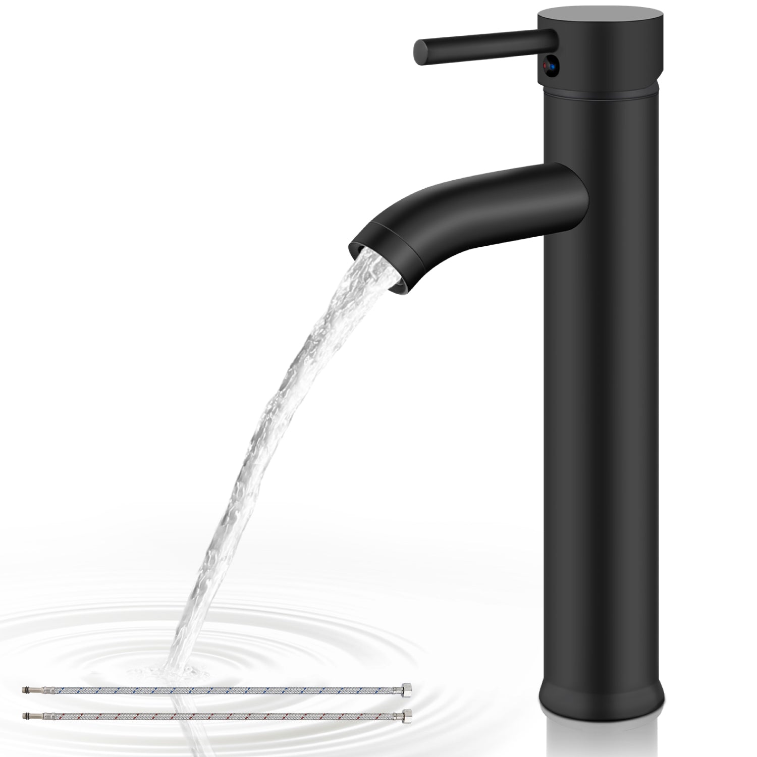 Airuida Single Hole Bathroom Bowl Vanity Faucets Single Handle Tall Ba
